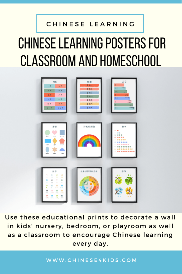 Chinese Educational Printable Posters for Classroom and Homeschool ...