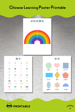 9 Chinese Learning Posters for Homeschool and Classroom