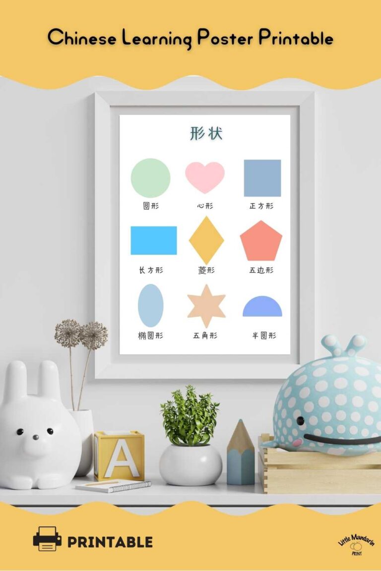 Chinese Educational Printable Posters for Classroom and Homeschool ...