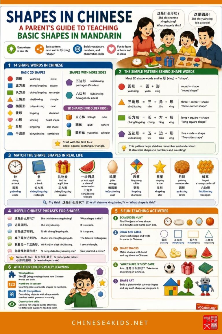 Shapes in Chinese — Vocabulary, Pinyin & Fun Activities