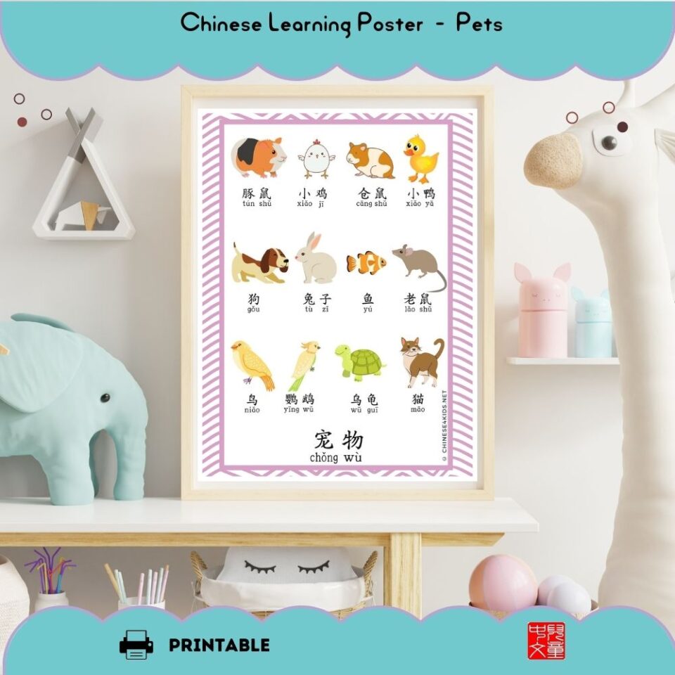 Chinese Basic Vocabulary Poster Bundle - Digital Printable