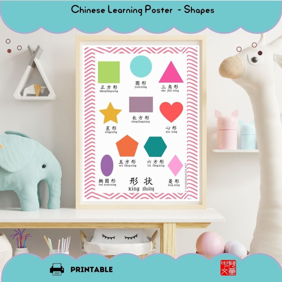 Chinese Basic Vocabulary Poster Bundle - Digital Printable