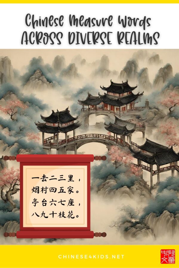 Chinese measure words across diverse realms