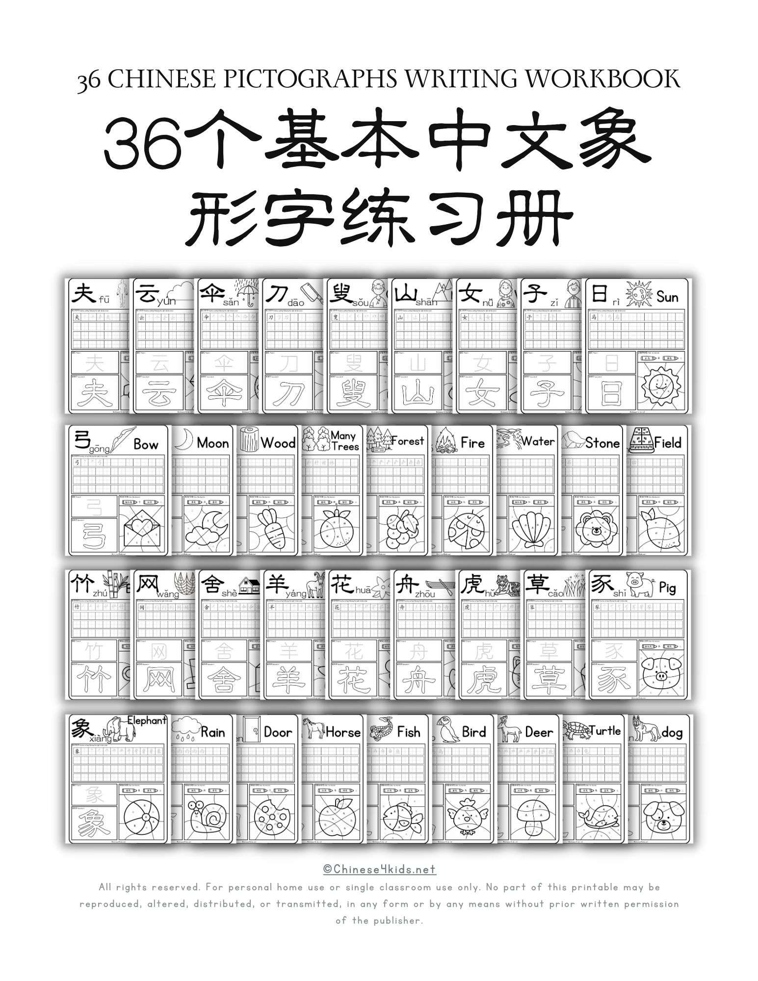 Basic Chinese Pictographic Characters