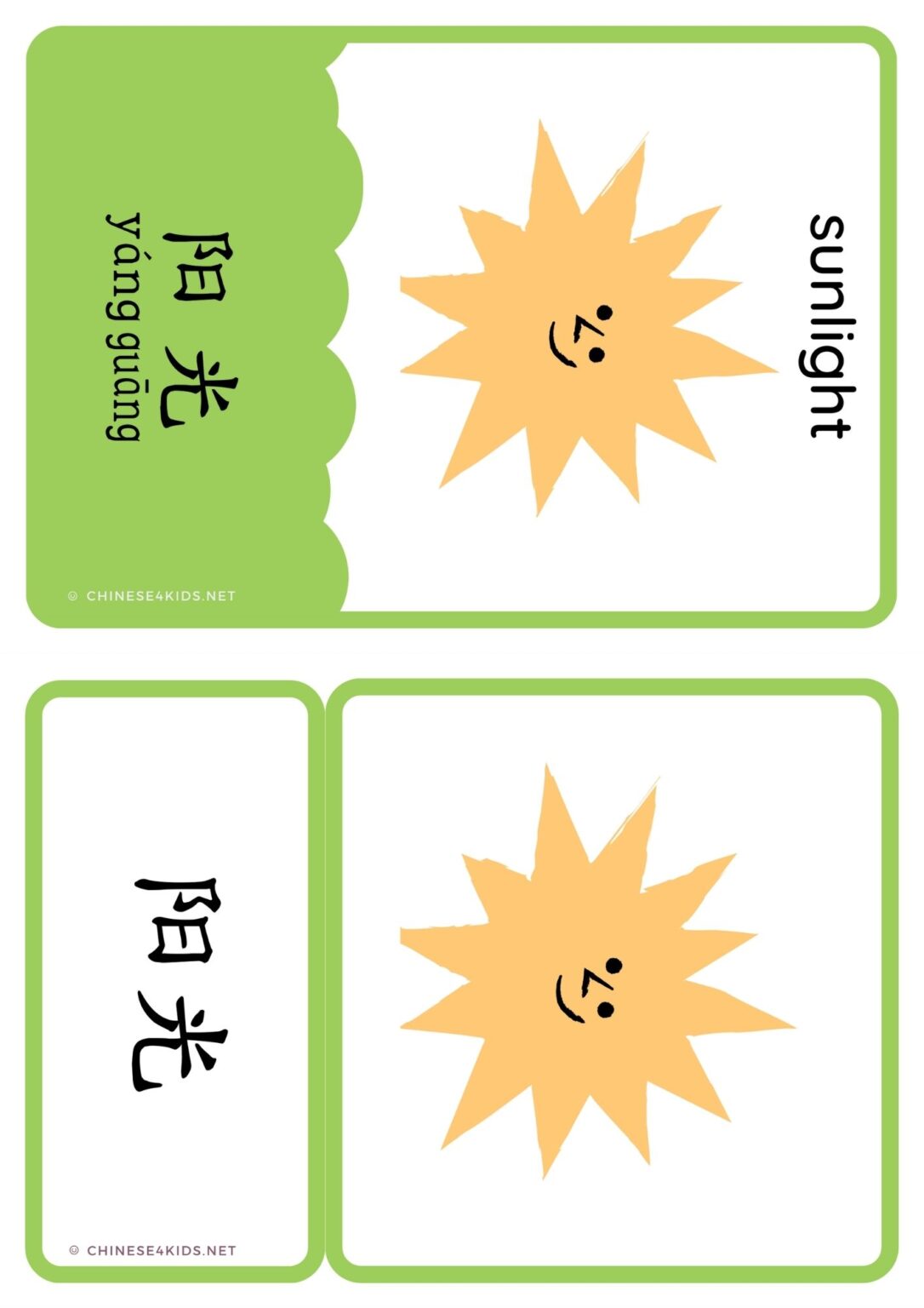 Earth Day Chinese Flashcards