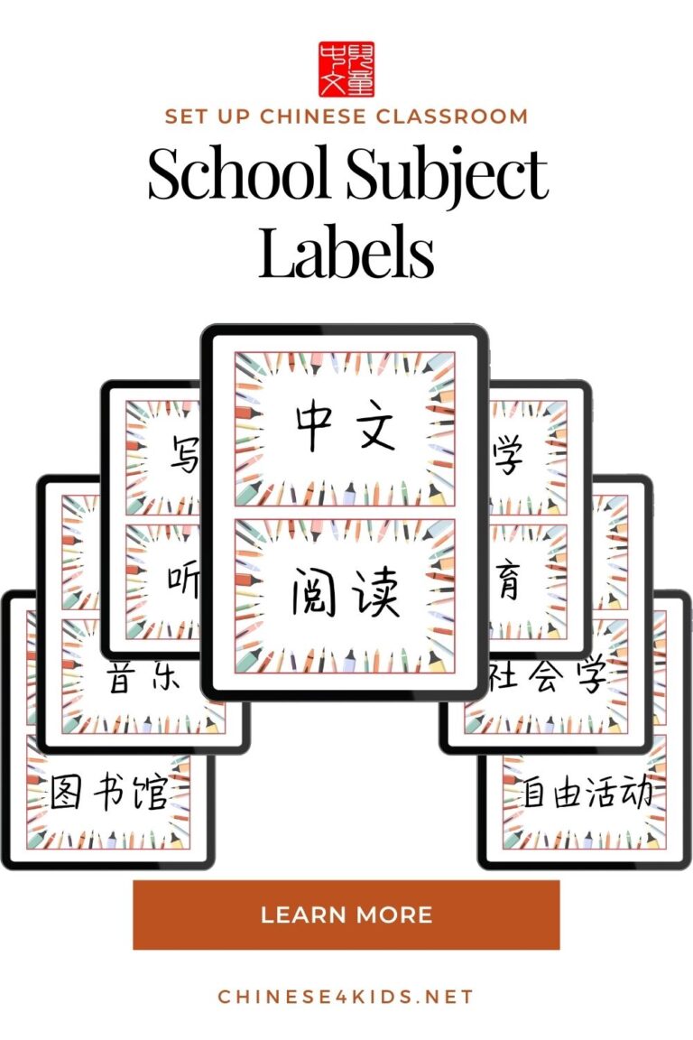 Back-to-School Chinese Classroom Setup Printables