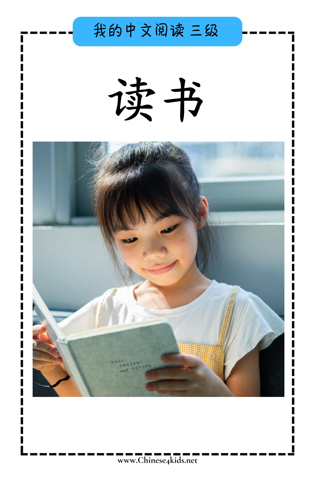 Chinese Reading Book Level C - Reading a book